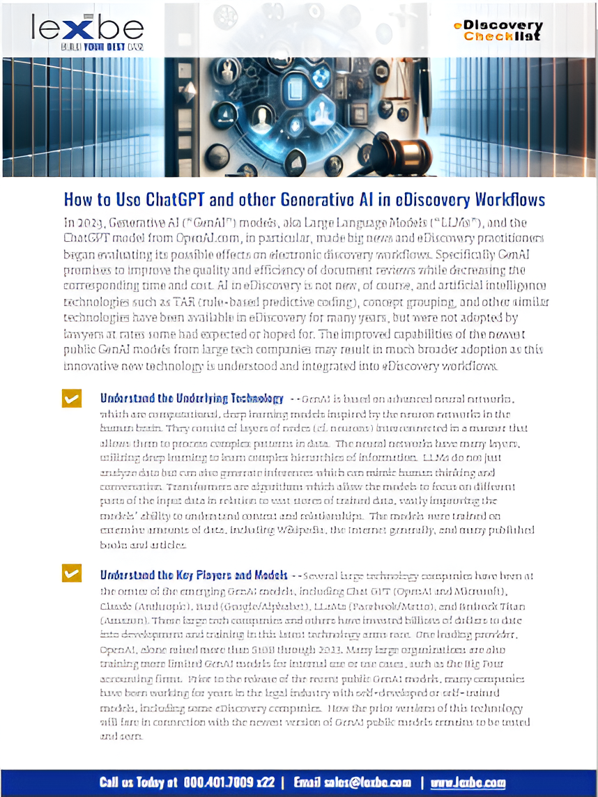 Lexbe CoPilot for Document Review | GenAI eDiscovery